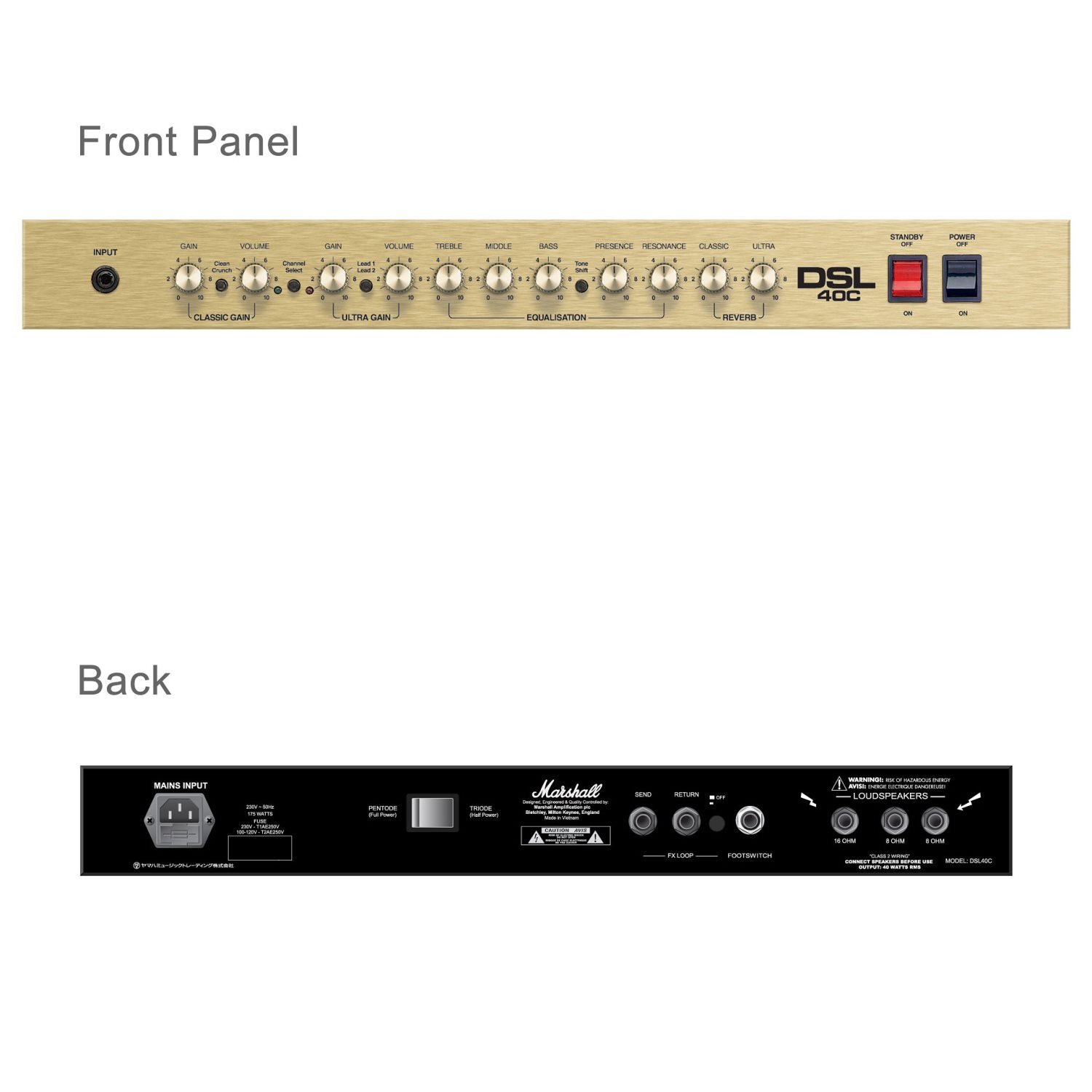 Amplificador Valvulado de Guitarra Marshall DSL-40C 110V com Footswitch ...